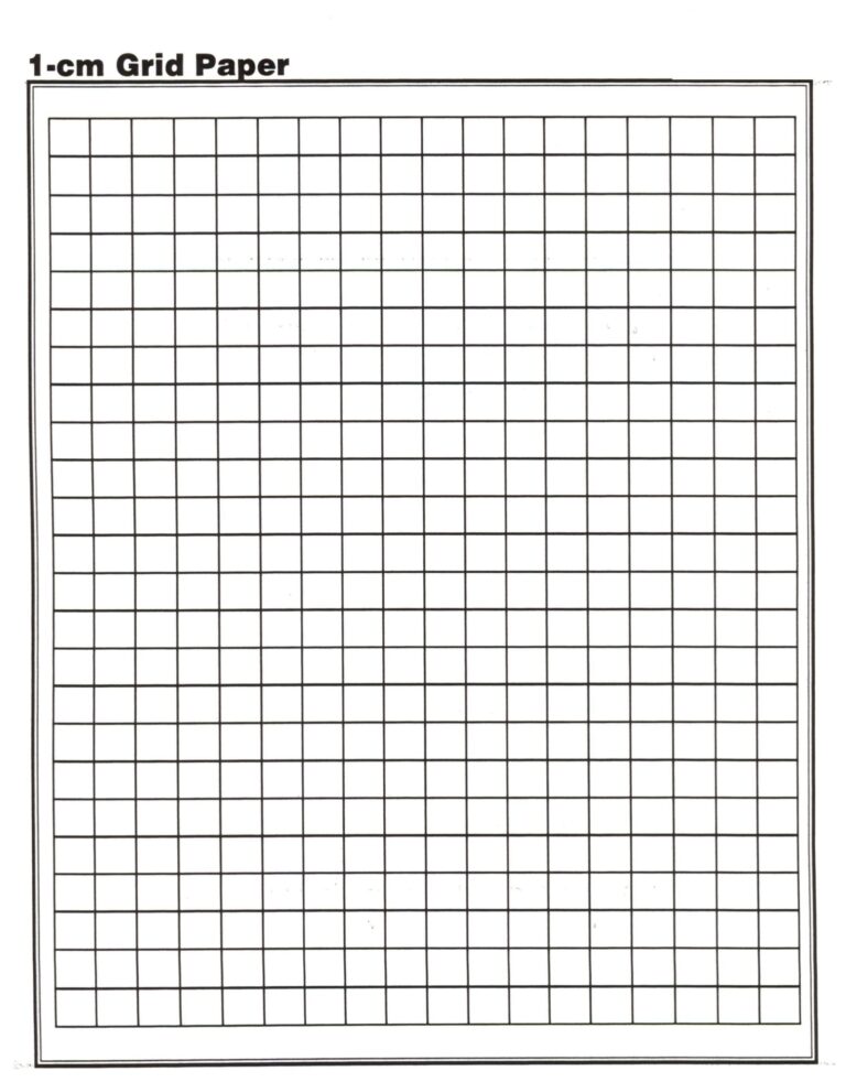 1 CM Graph Paper Printable 1 Centimeter Graph Paper 1 CM Graph Paper Printable 1 Centimeter Graph Paper